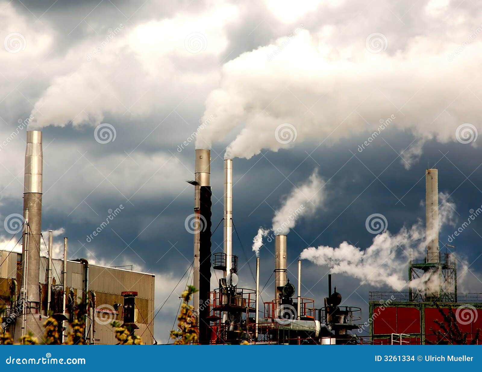 Smoking stacks stock photo. Image of vapour, warming, industry - 3261334