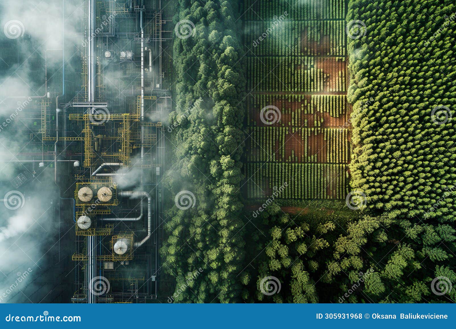 Smoking Stacks and Vapor from the Cooling Towers and Plants ...