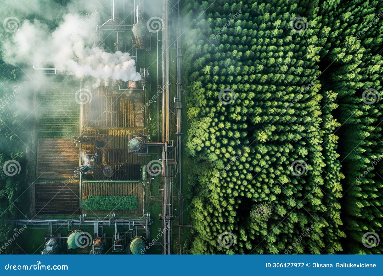 Smoking Stacks and Vapor from the Cooling Towers and Plants ...