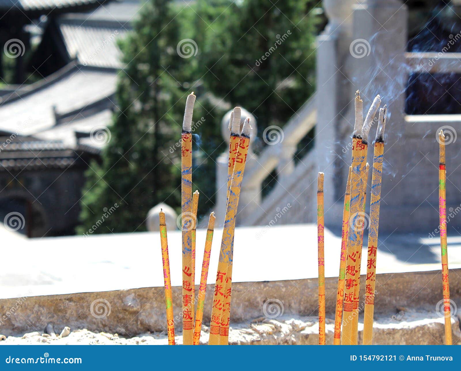 Smoking Sticks in a Chinese Buddhist Temple Stock Image - Image of ...