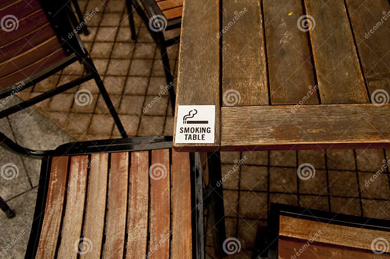 Smoking Table Sign stock photo. Image of dedication, wood - 12383784