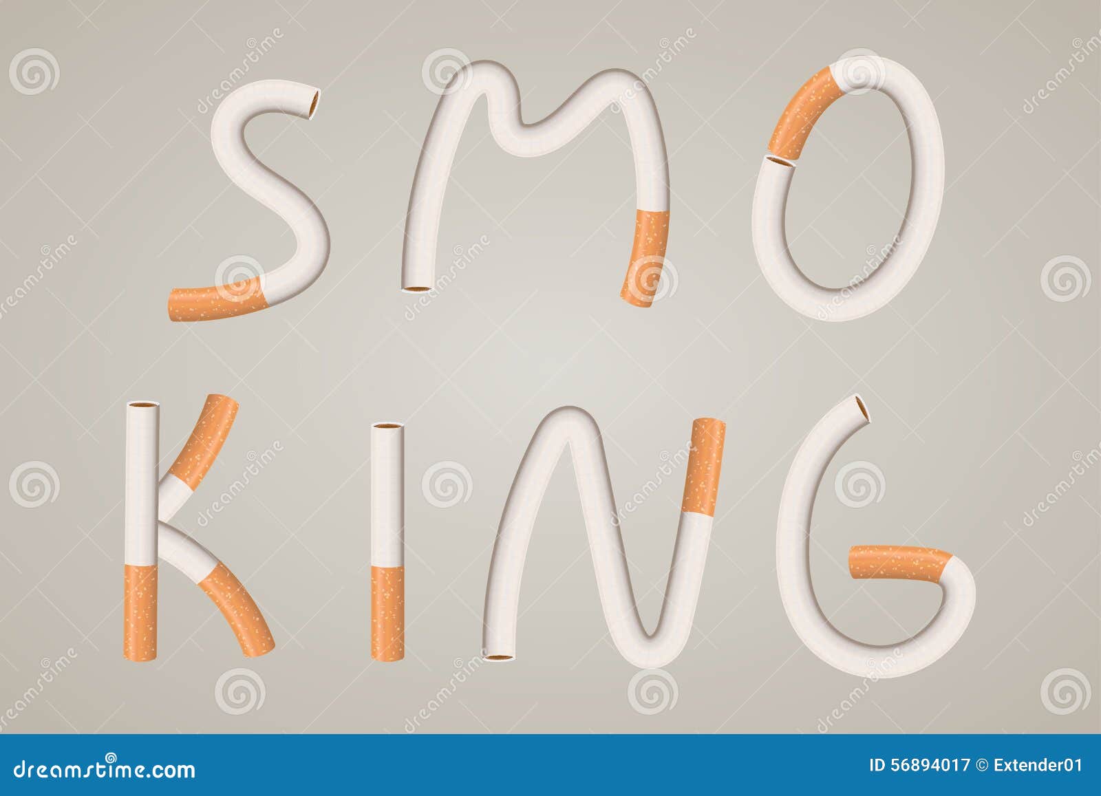 Smoking Text Made of Cigarettes Illustration Stock Vector ...