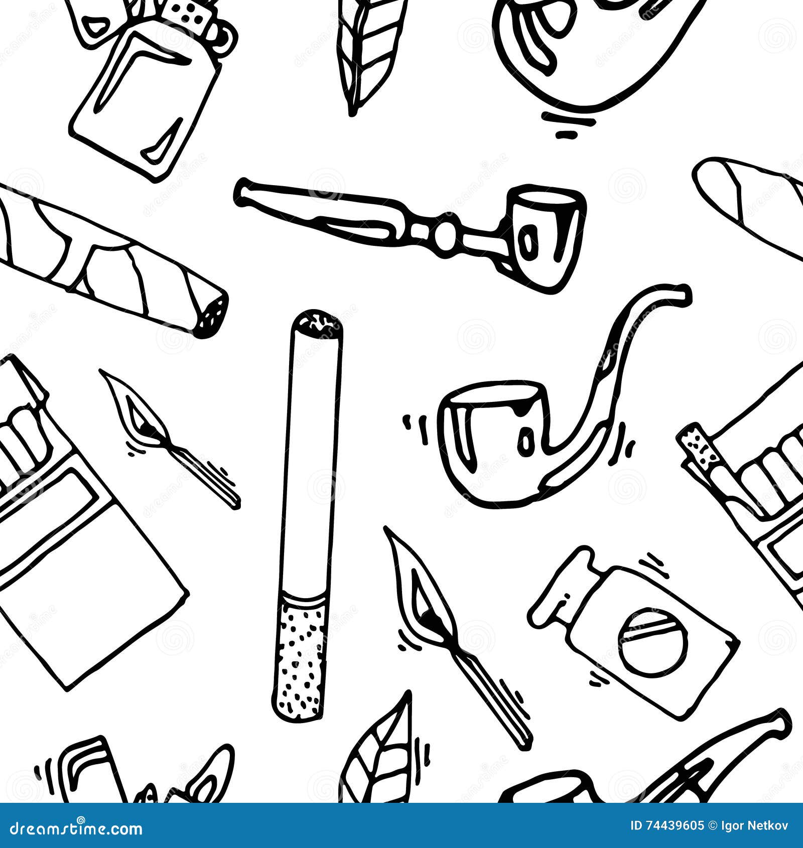 Smoking and Tobacco Pattern Stock Vector - Illustration of collection ...