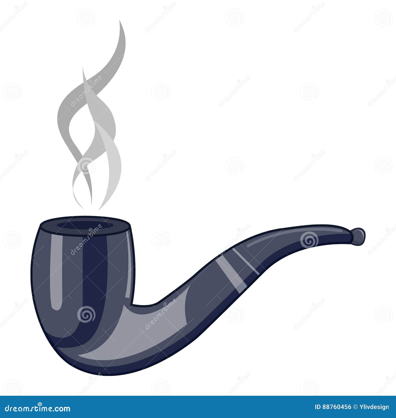 Smoking Tobacco Pipe Icon, Cartoon Style Stock Vector - Illustration of ...