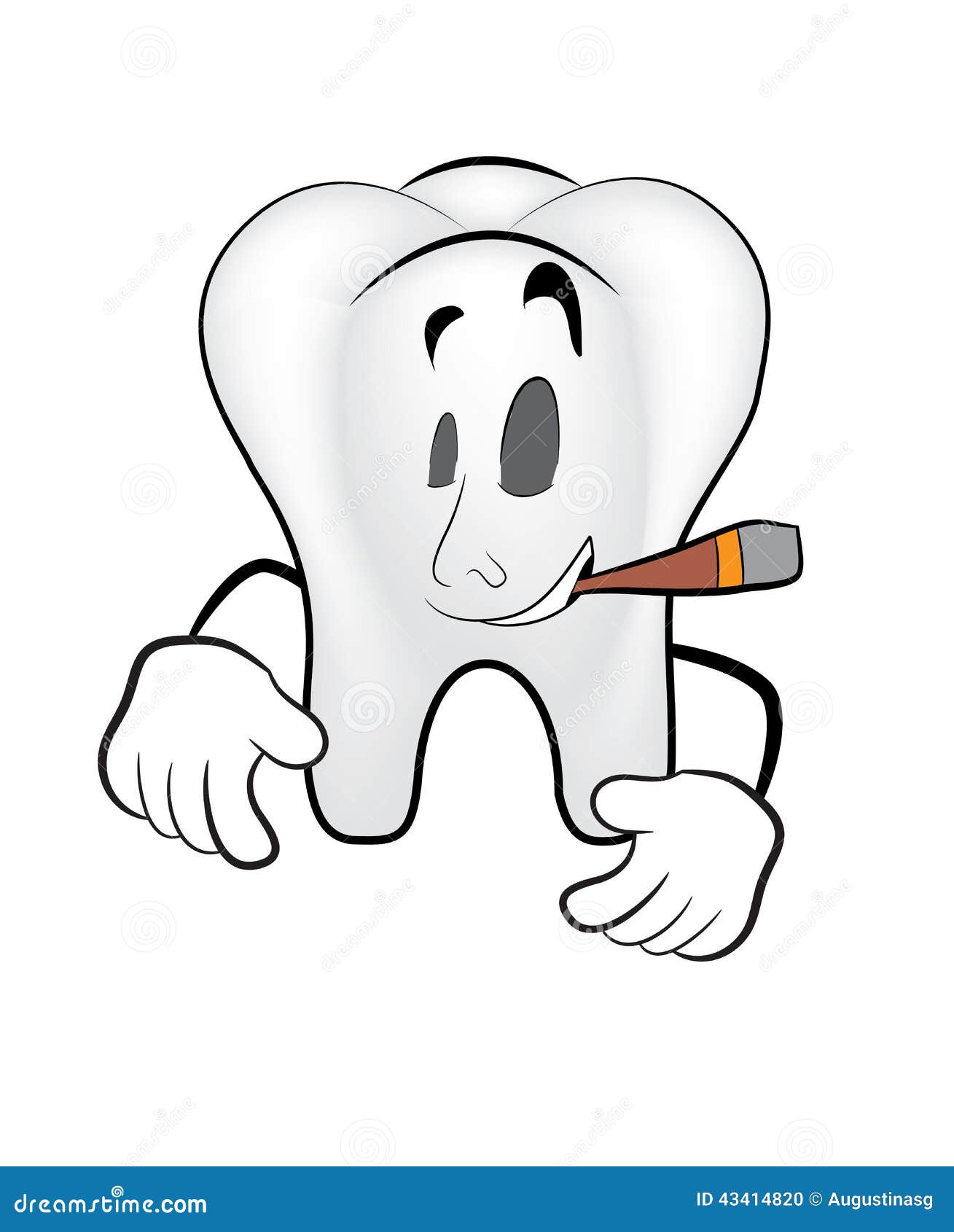 Smoking tooth cartoon stock illustration. Illustration of smoking ...