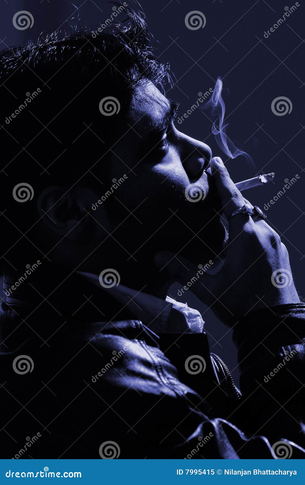 Smoking under stress stock image. Image of smoking, cigarette - 7995415