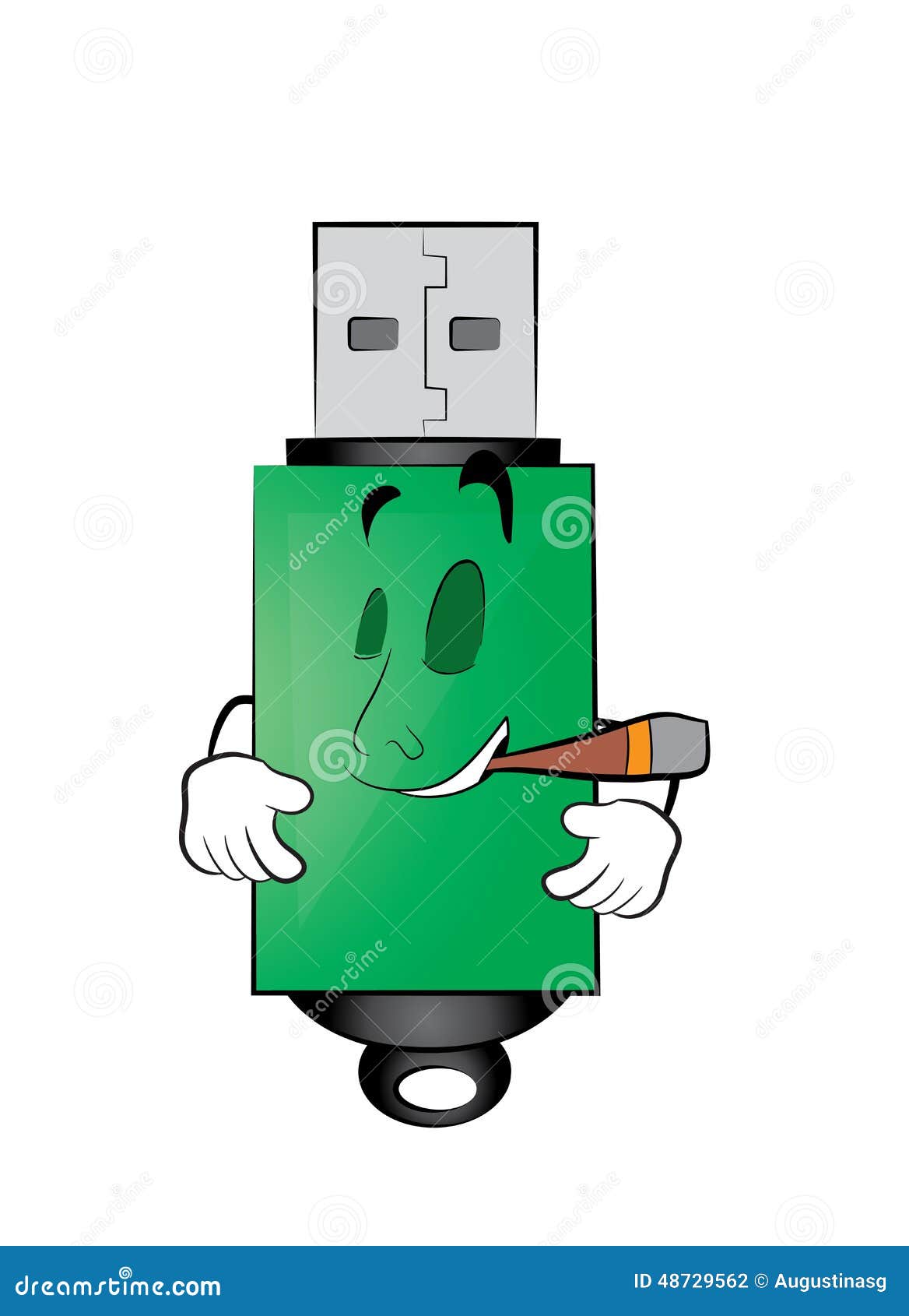 Smoking Usb Flash Drive Cartoon Stock Illustration - Illustration of ...