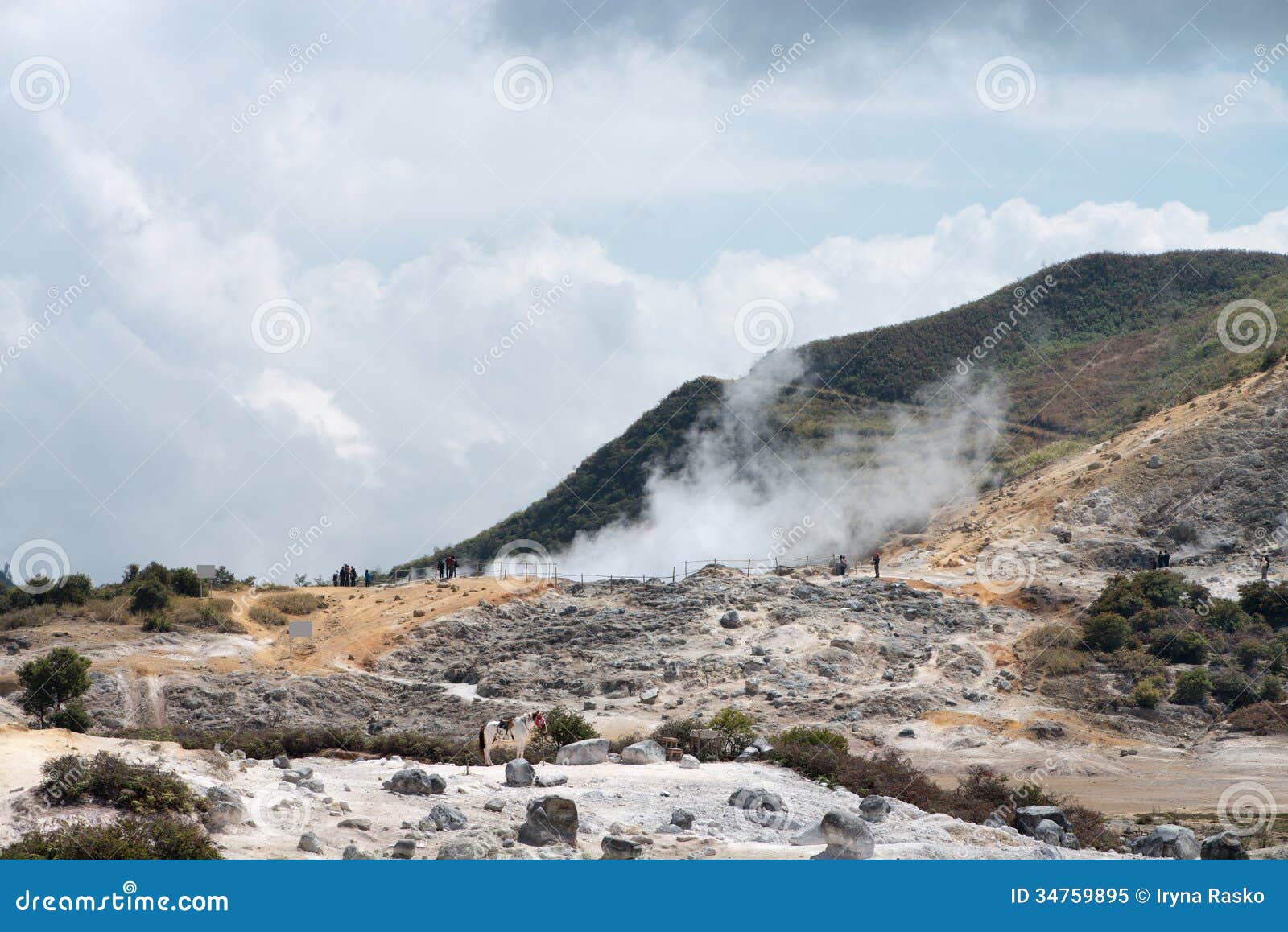 Smoking volcanic crater stock image. Image of asian, mount - 34759895