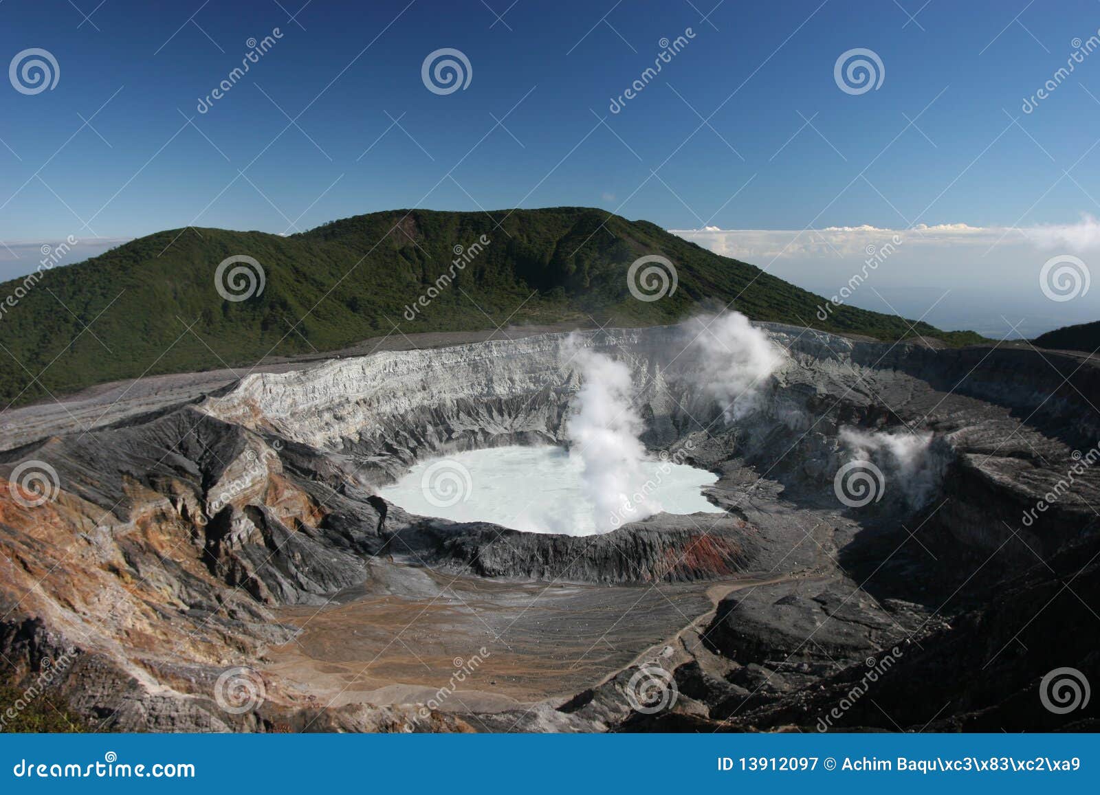 Smoking volcano stock image. Image of ecology, smoking - 13912097