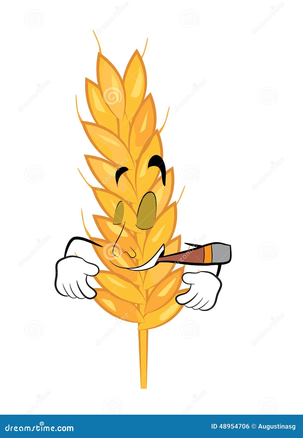 Smoking wheat cartoon stock illustration. Illustration of isolated ...