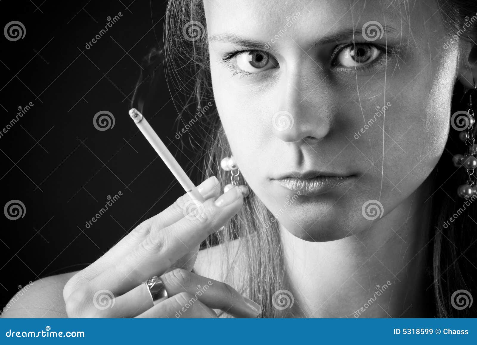Smoking woman stock image. Image of human, shadow, portrait - 5318599