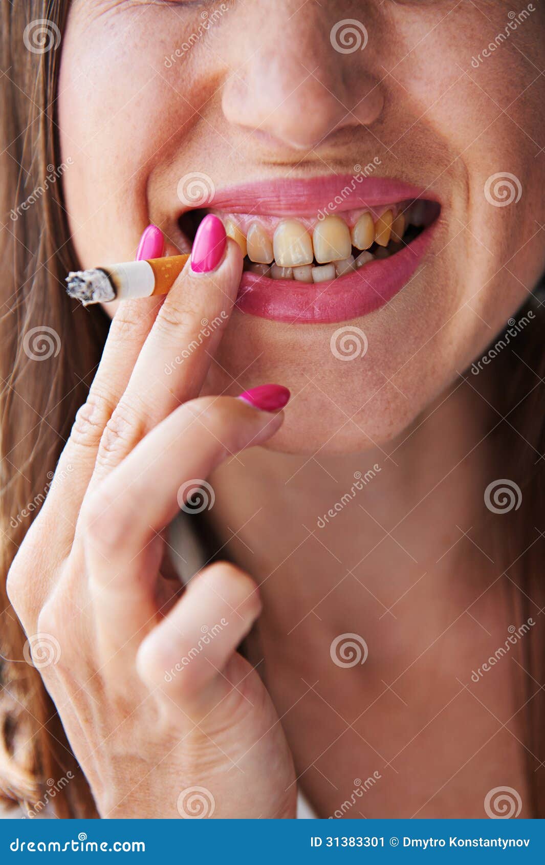 Smoking woman stock image. Image of person, stained, face - 31383301