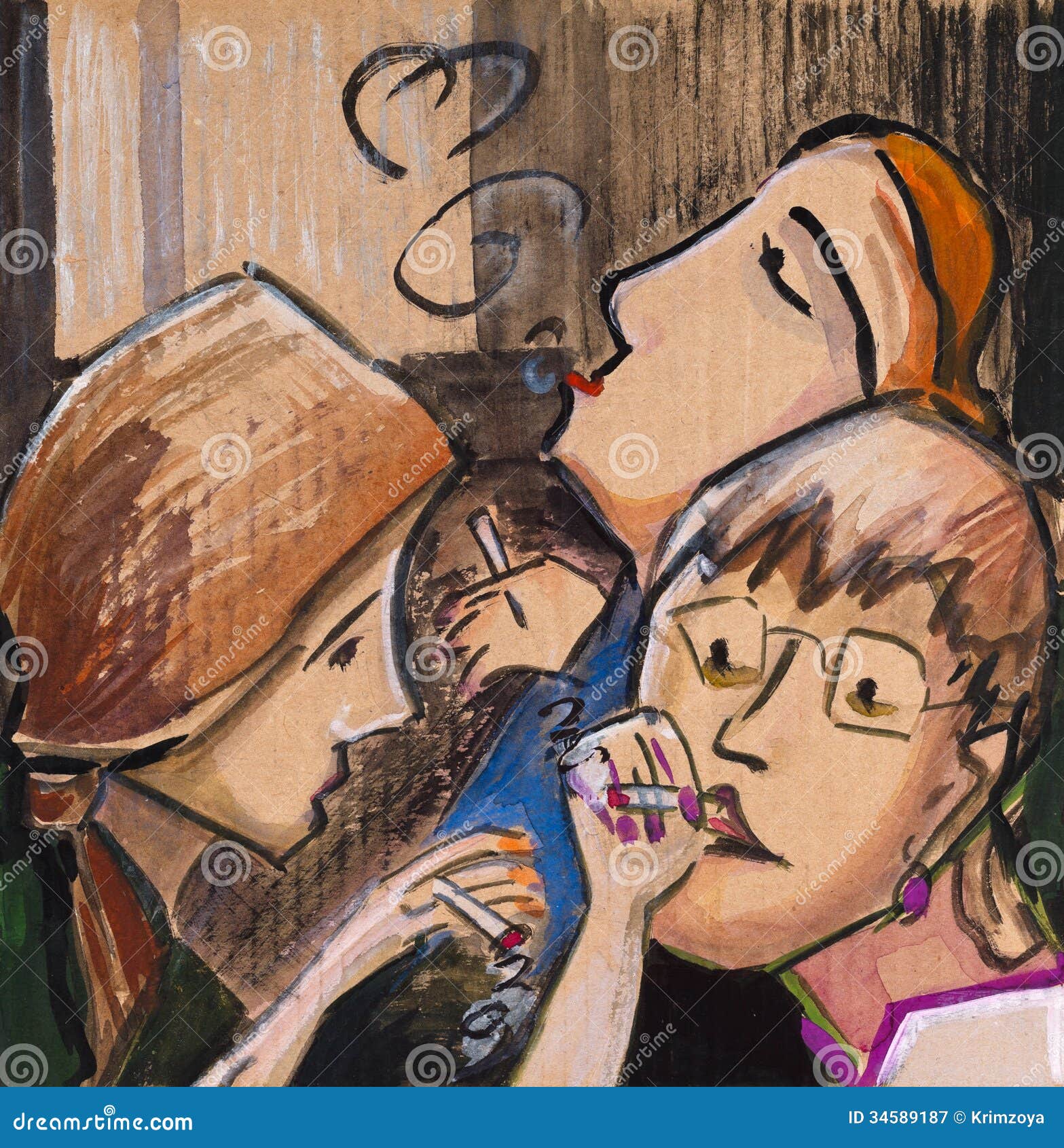 Smoking women stock illustration. Illustration of smoking - 34589187