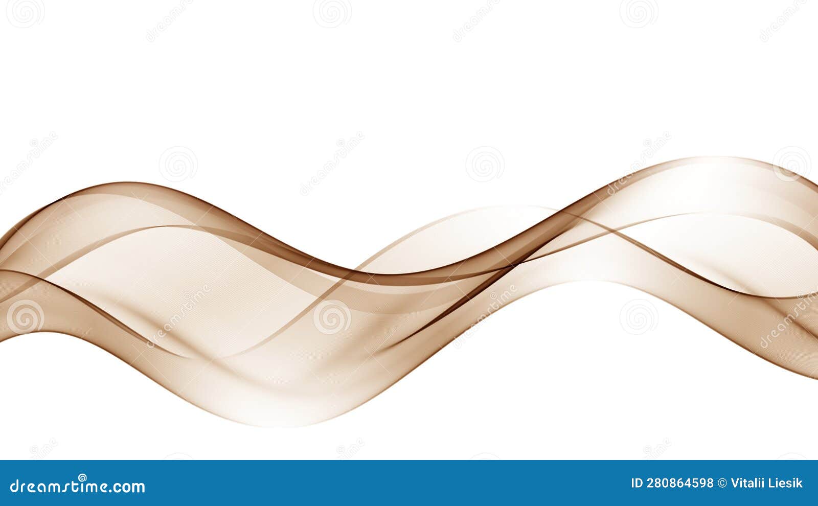 Smoky Abstract Brown Wave Flow on White Background. Stock Vector ...