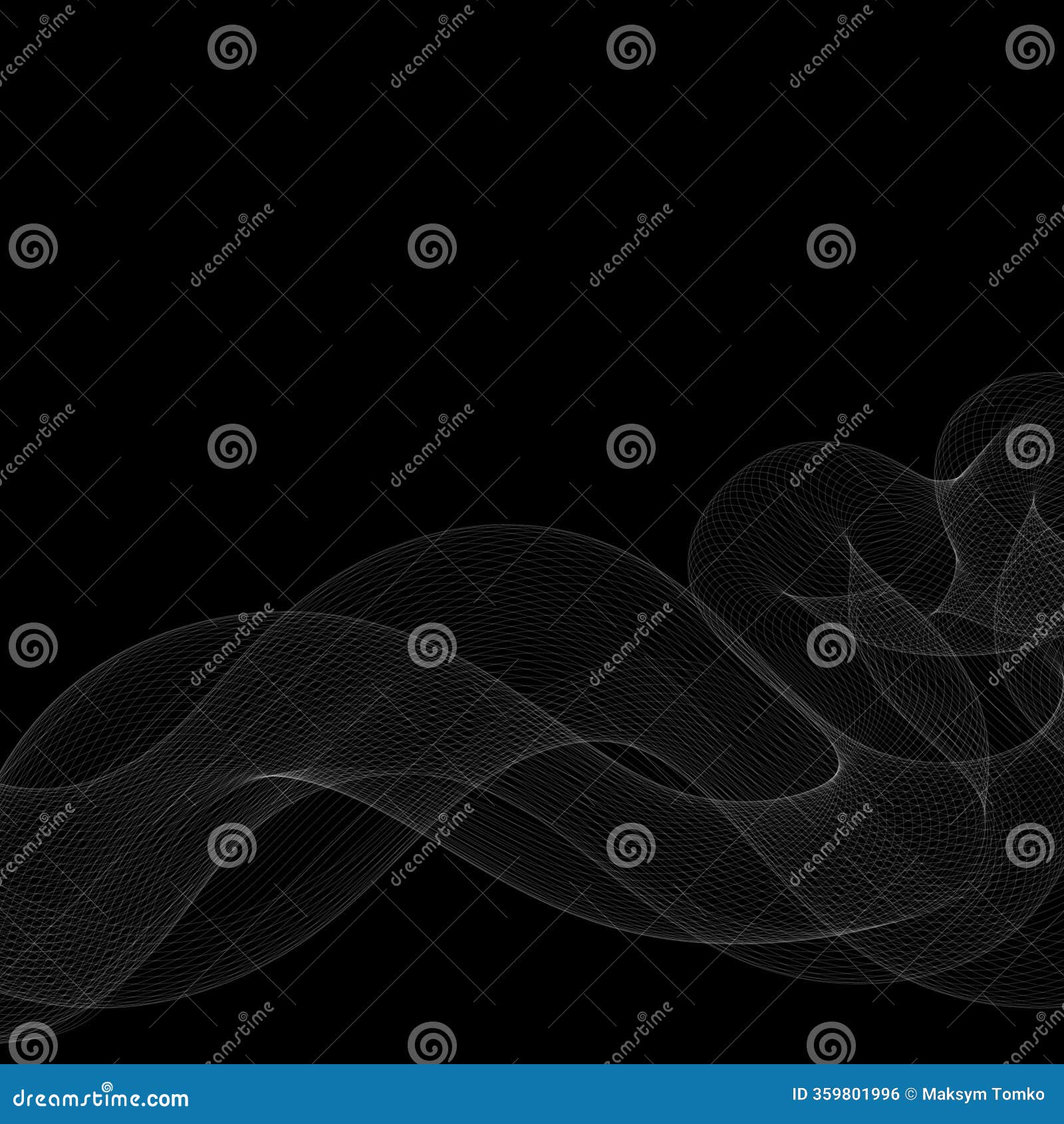 Smoky Abstract Wave on a Black Background. Vector Design Element. Eps ...