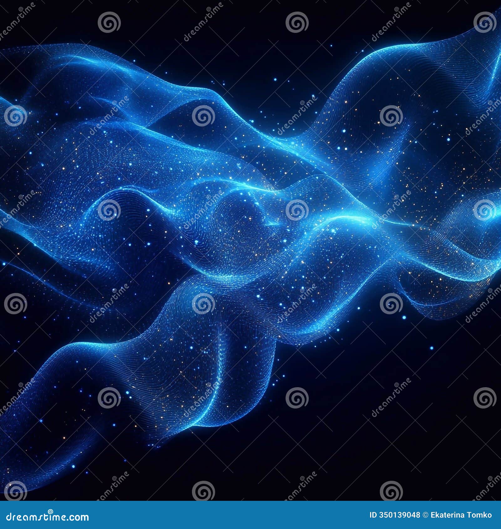 Smoky Blue Wave with Glitter on a Dark Background. Generative AI Stock ...