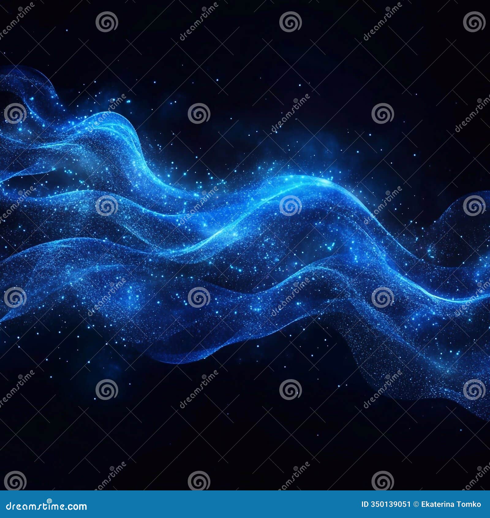 Smoky Blue Wave with Glitter on a Dark Background. Generative AI Stock ...