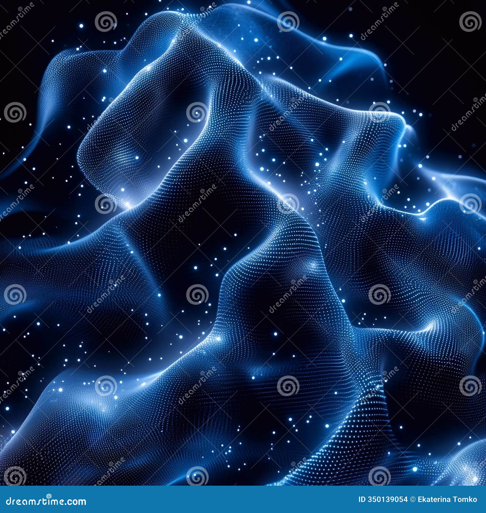 Smoky Blue Wave with Glitter on a Dark Background. Generative AI Stock ...