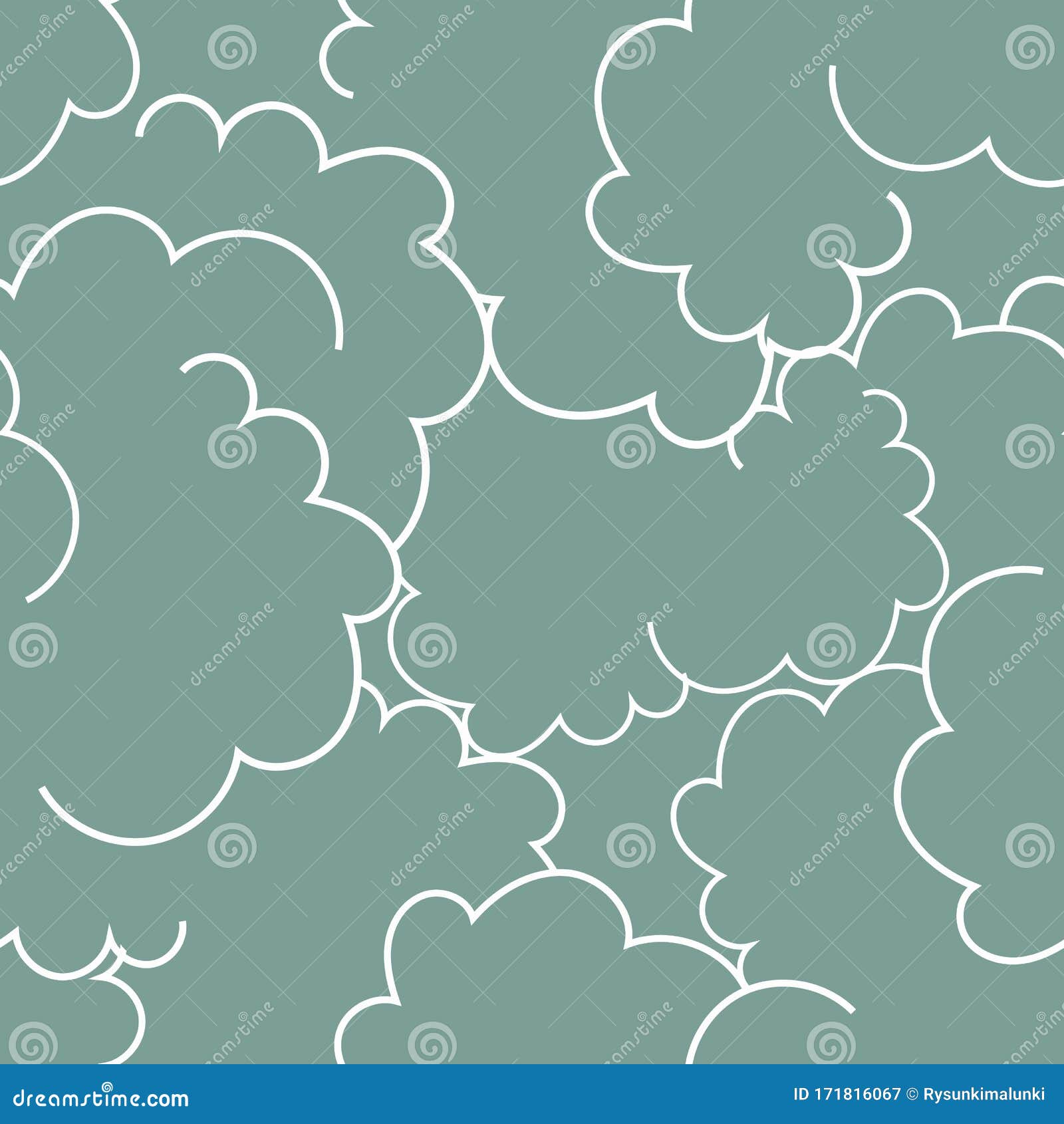 Smoky Clouds Seamless Vector Pattern in Muted Colors Stock Vector - Illustration of graphic ...