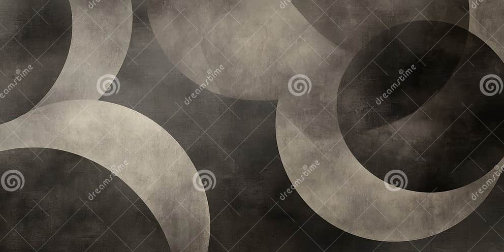 A Smoky, Dark Grey Background with Abstract, Overlapping Circles and Triangular Shapes. the ...