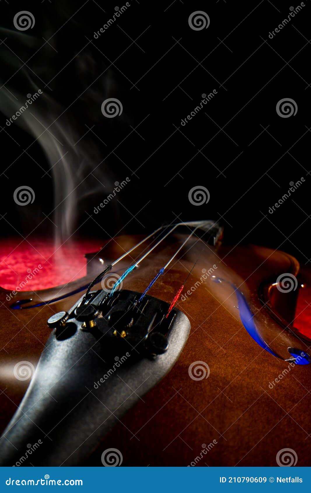 Smoky Dramatic Violin Close Up Stock Image - Image of close, viola ...
