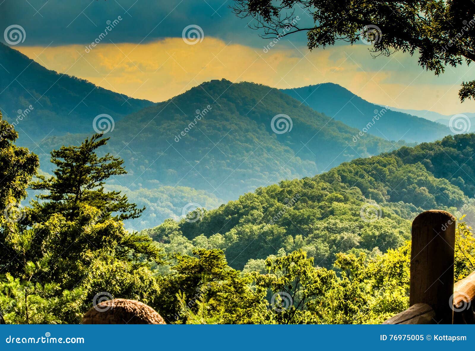 Smoky Mountain Overlook stock image. Image of national - 76975005