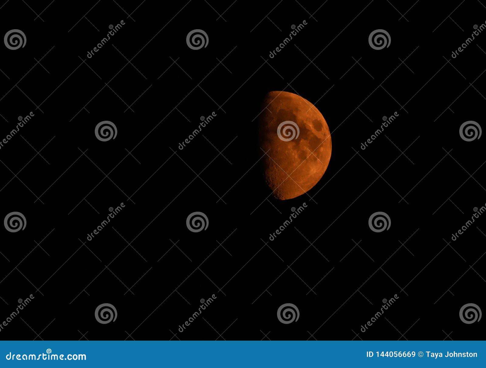 Smoky Red Half Moon on Black Sky Stock Image - Image of colorful, blood ...