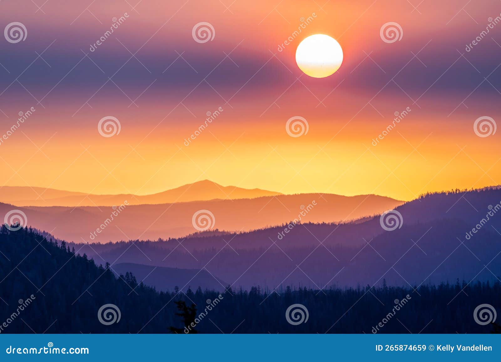Smoky Sunrise Over Lassen Volcanic Stock Image - Image of majesty ...