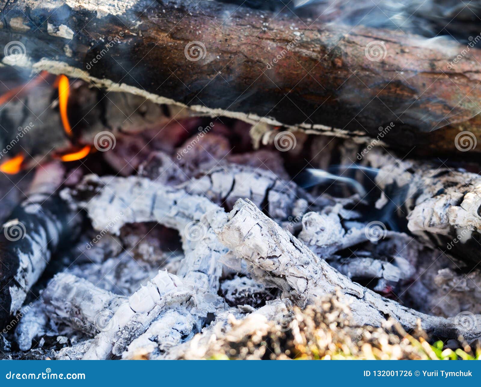 Smoldering Ashes of Bonfire, Extreme Close Up Stock Photo - Image of ...