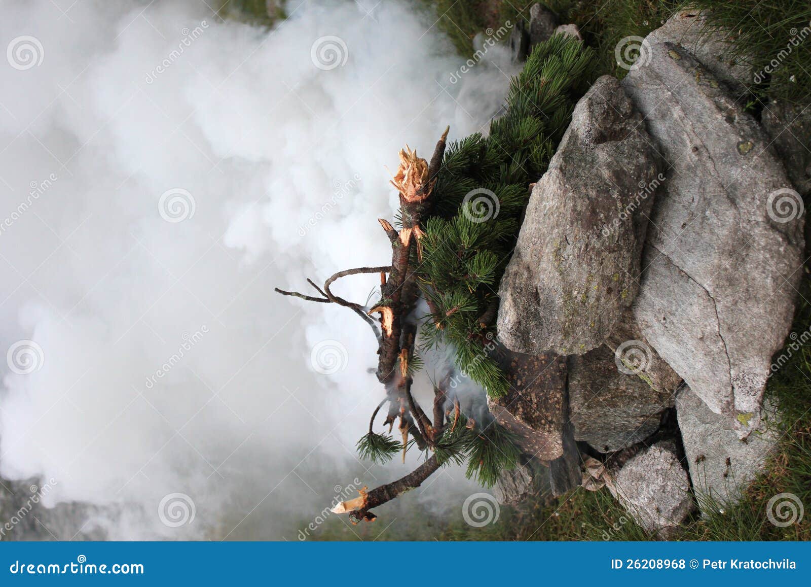 Smoldering campfire stock photo. Image of warm, stones - 26208968
