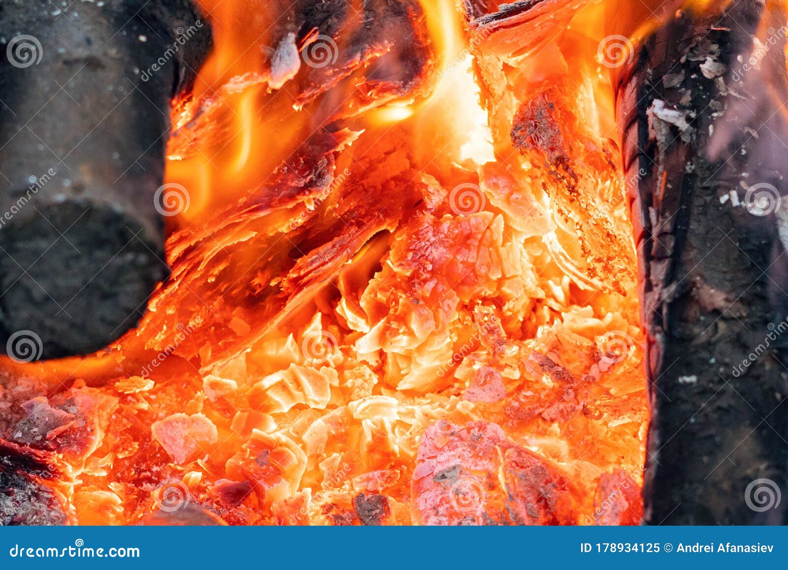 Smoldering Charcoal in a Bonfire, Background Texture Stock Image ...