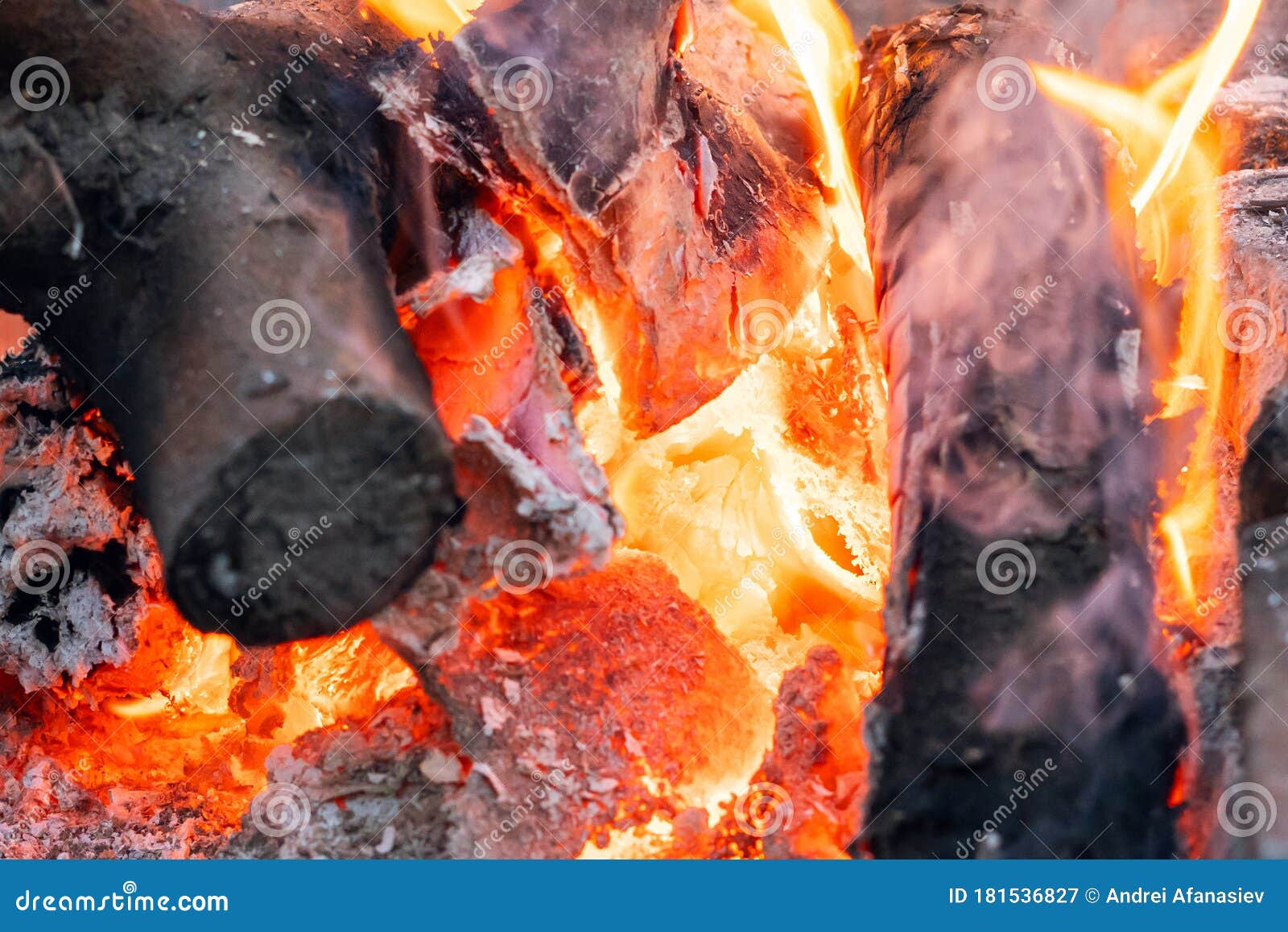 Smoldering Charcoal in a Bonfire, Background Texture Stock Image ...