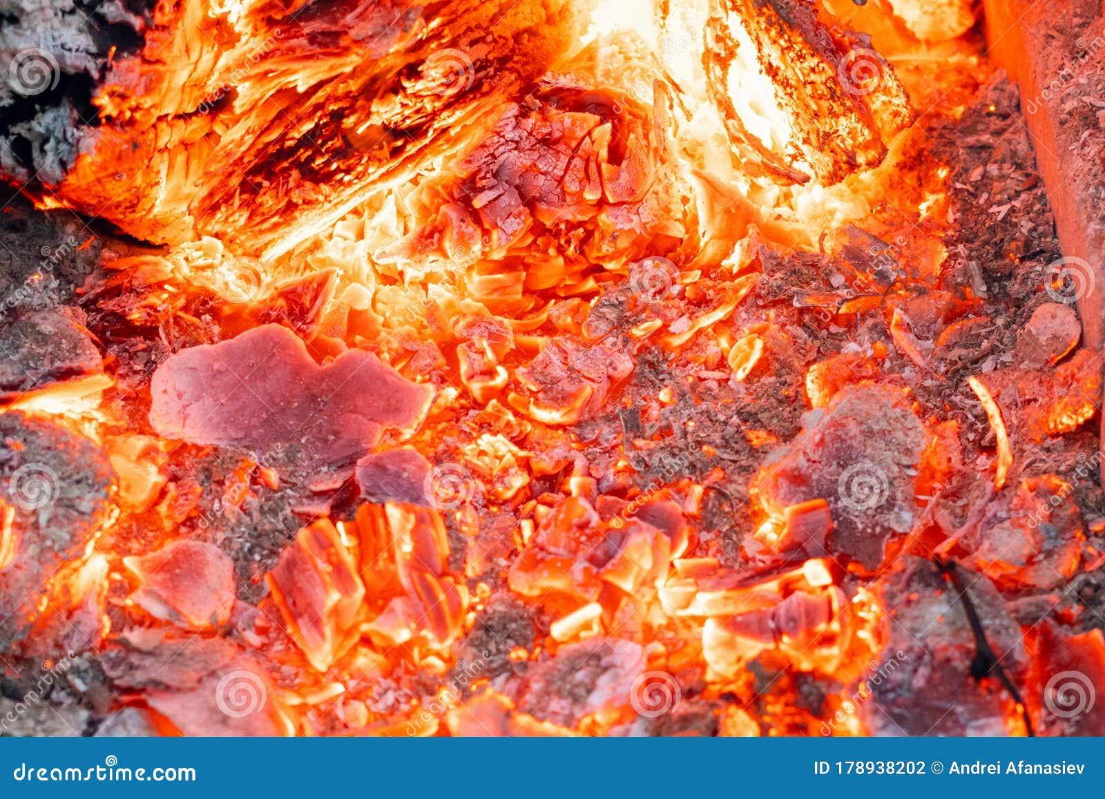 Smoldering Charcoal in a Bonfire, Background Texture Stock Photo ...