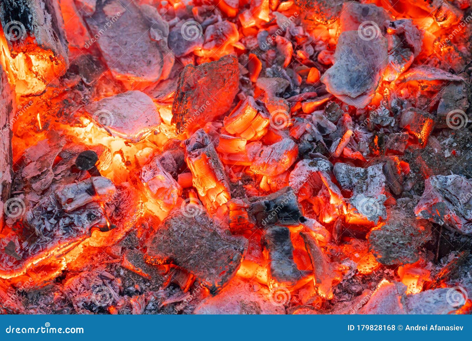 Smoldering Charcoal in a Bonfire, Background Texture Stock Photo ...