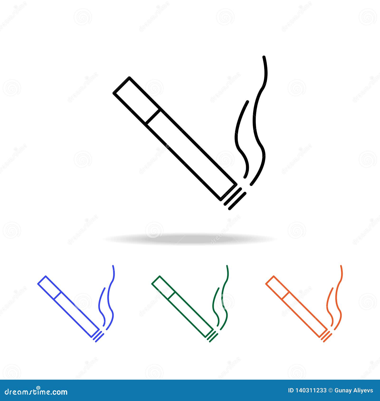 Smoldering Cigarette Icon. Elements of Simple Web Icon in Multi Color ...