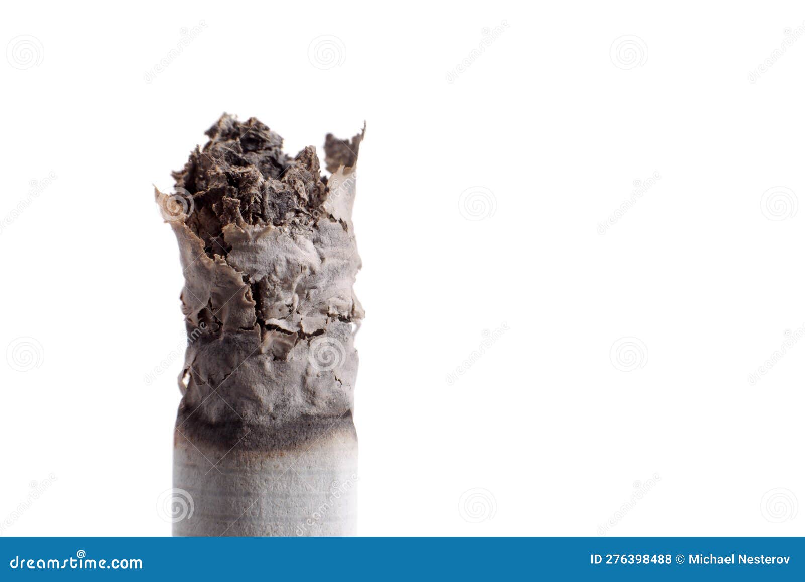 Smoldering Cigarette with Smoke Macro Closeup Isolated on White Stock ...