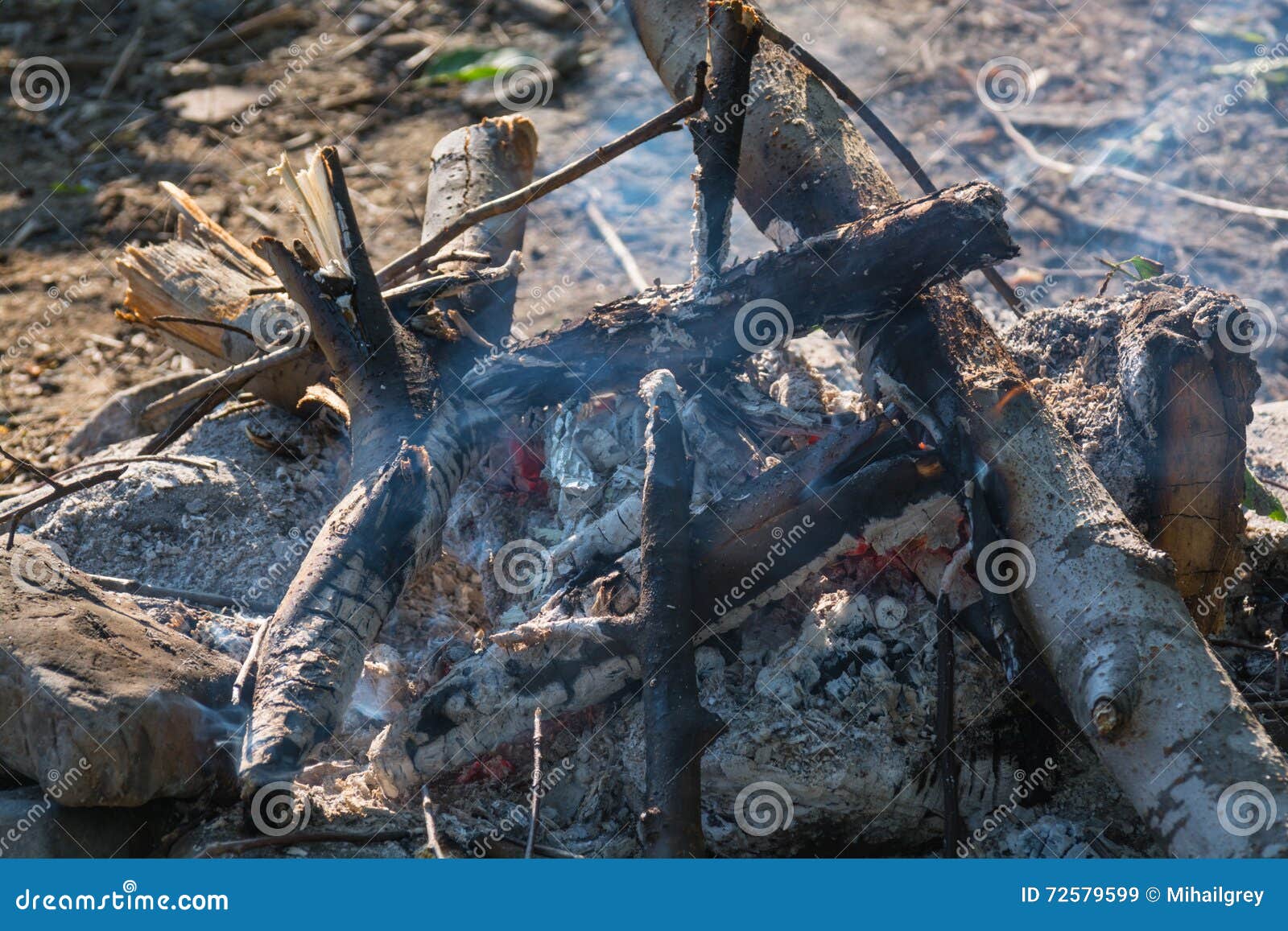 Smoldering fire closeup. stock image. Image of bright - 72579599