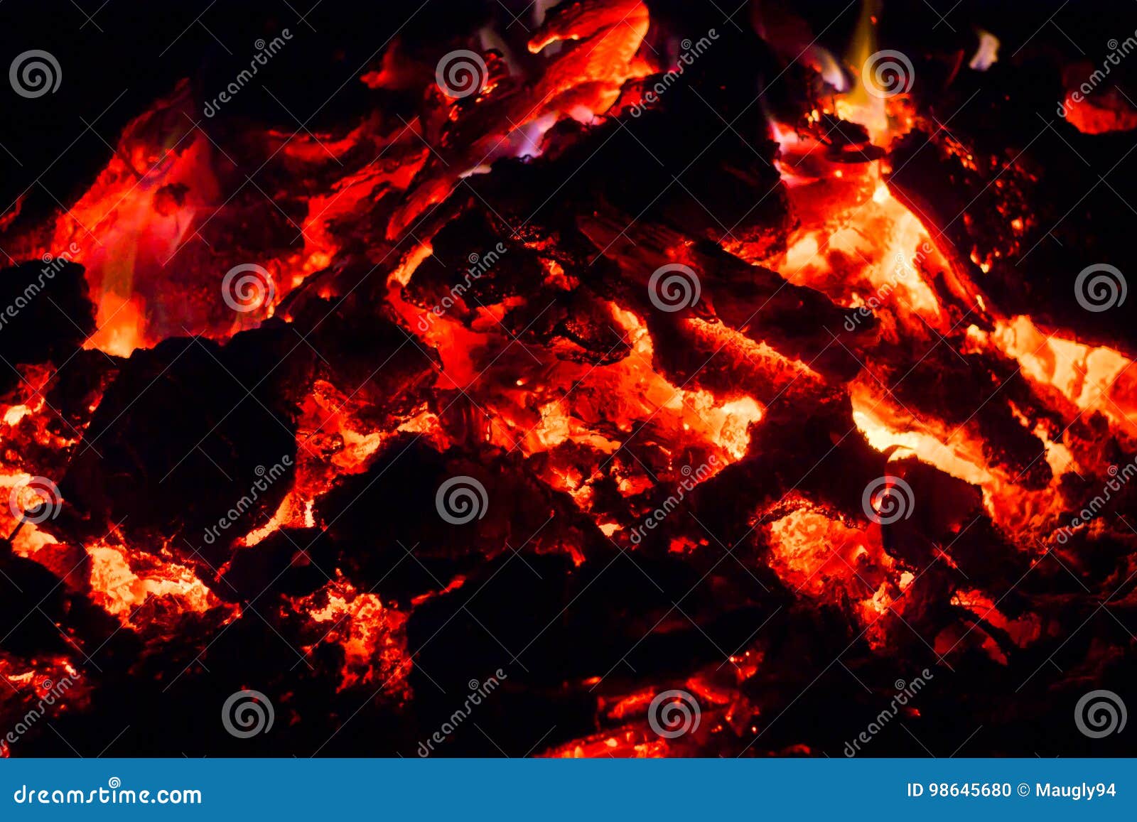 Smoldering Fire, Flame, Fire , Sparks, Embers. Stock Photo - Image of ...
