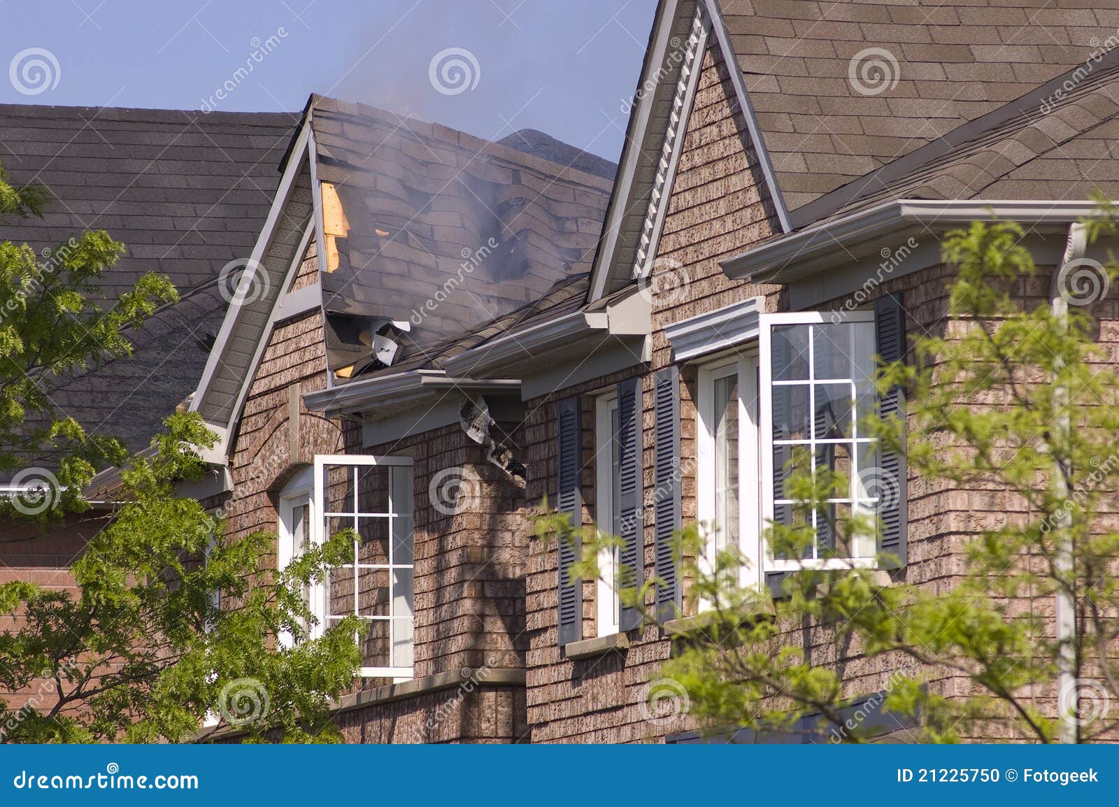Smoldering Roof stock photo. Image of accident, danger - 21225750