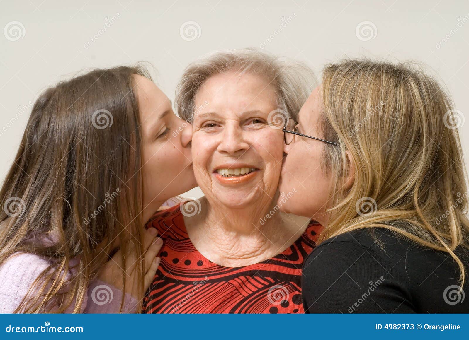 Smooches stock image. Image of head, hands, grandmother - 4982373