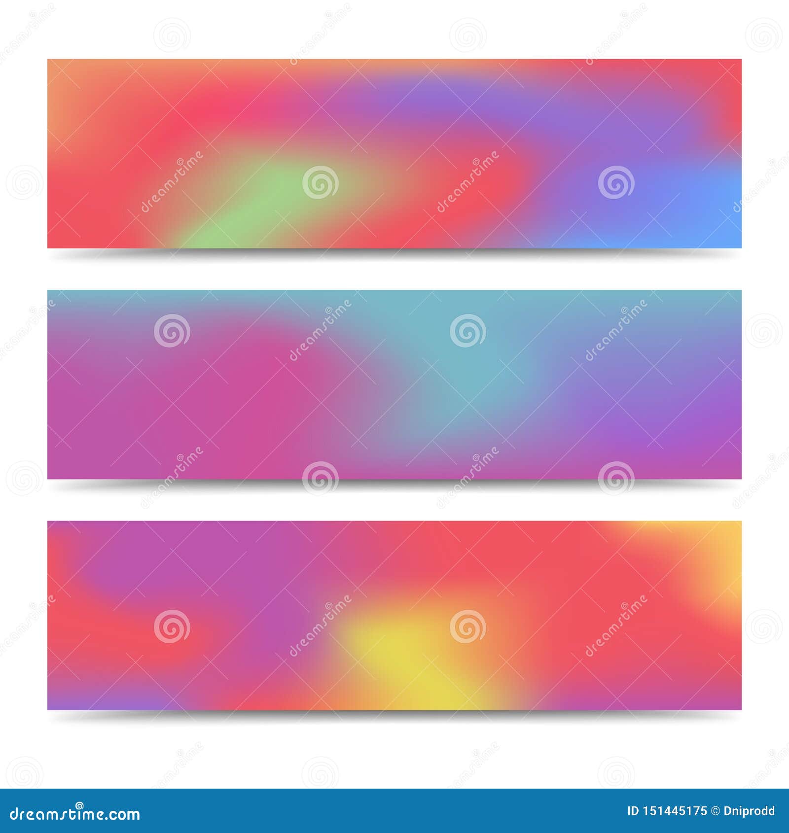 Smooth Abstract Blurred Gradient Banners Set Stock Vector ...
