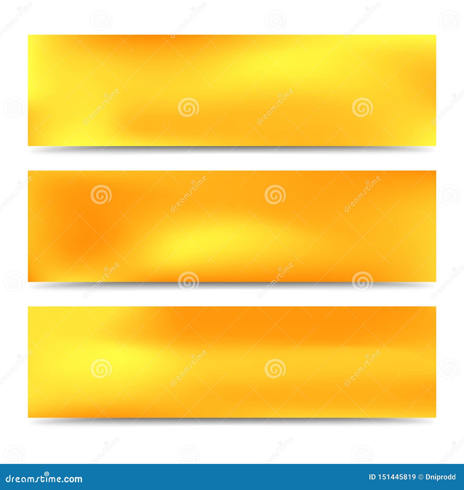 Smooth Abstract Blurred Gradient Yellow Banners Stock Vector ...