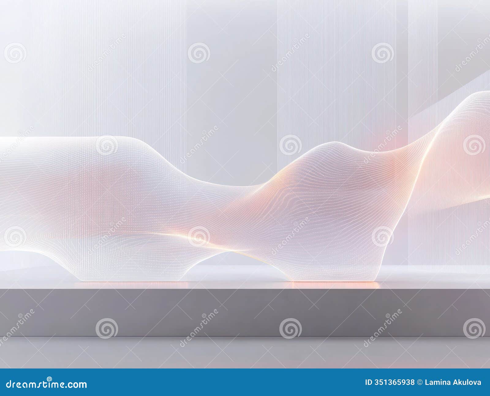 Smooth Abstract Light Waves in a Minimalist White and Gray Setting ...