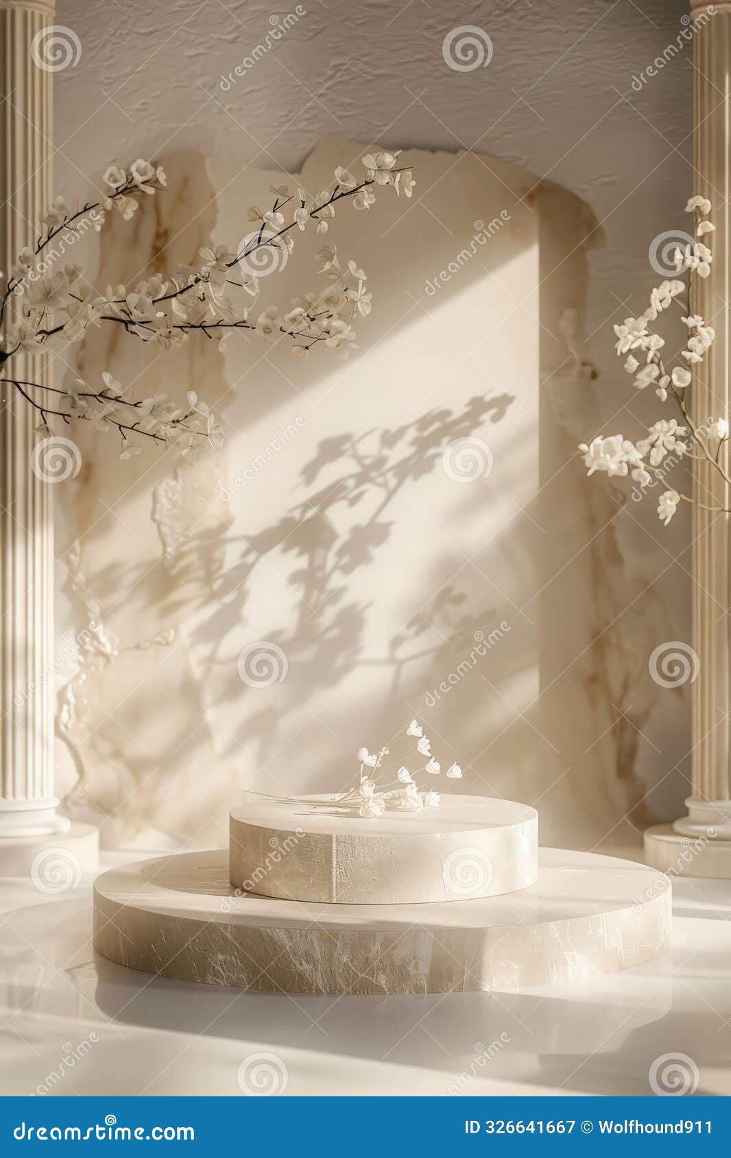 Smooth Alabaster Stone Podium for Product Presentation on an Elegant ...
