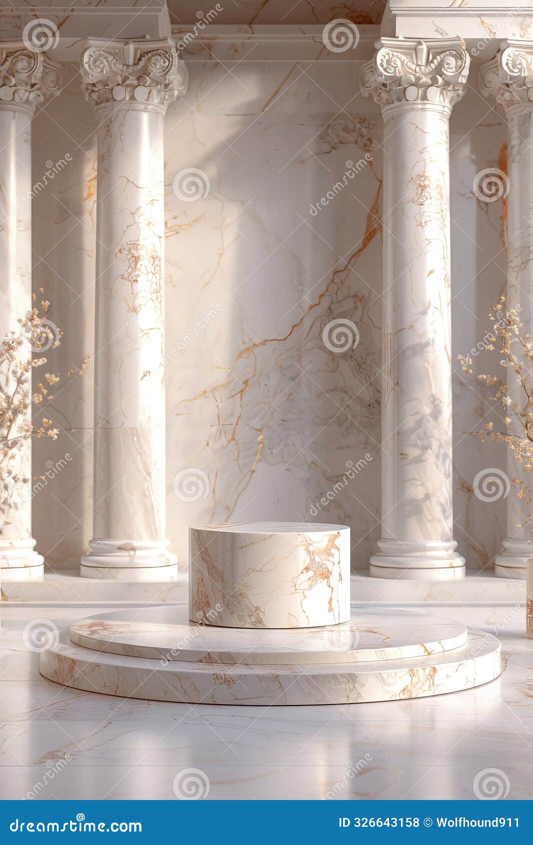 Smooth Alabaster Stone Podium For Product Presentation On An Elegant ...