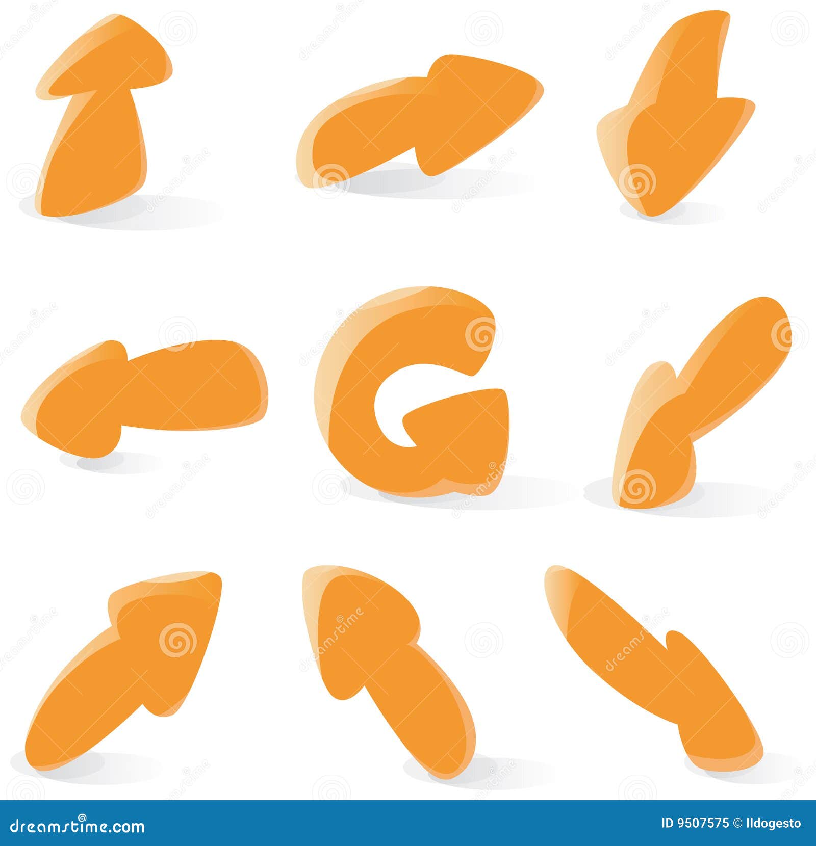 Smooth arrows icons stock vector. Illustration of indicator - 9507575