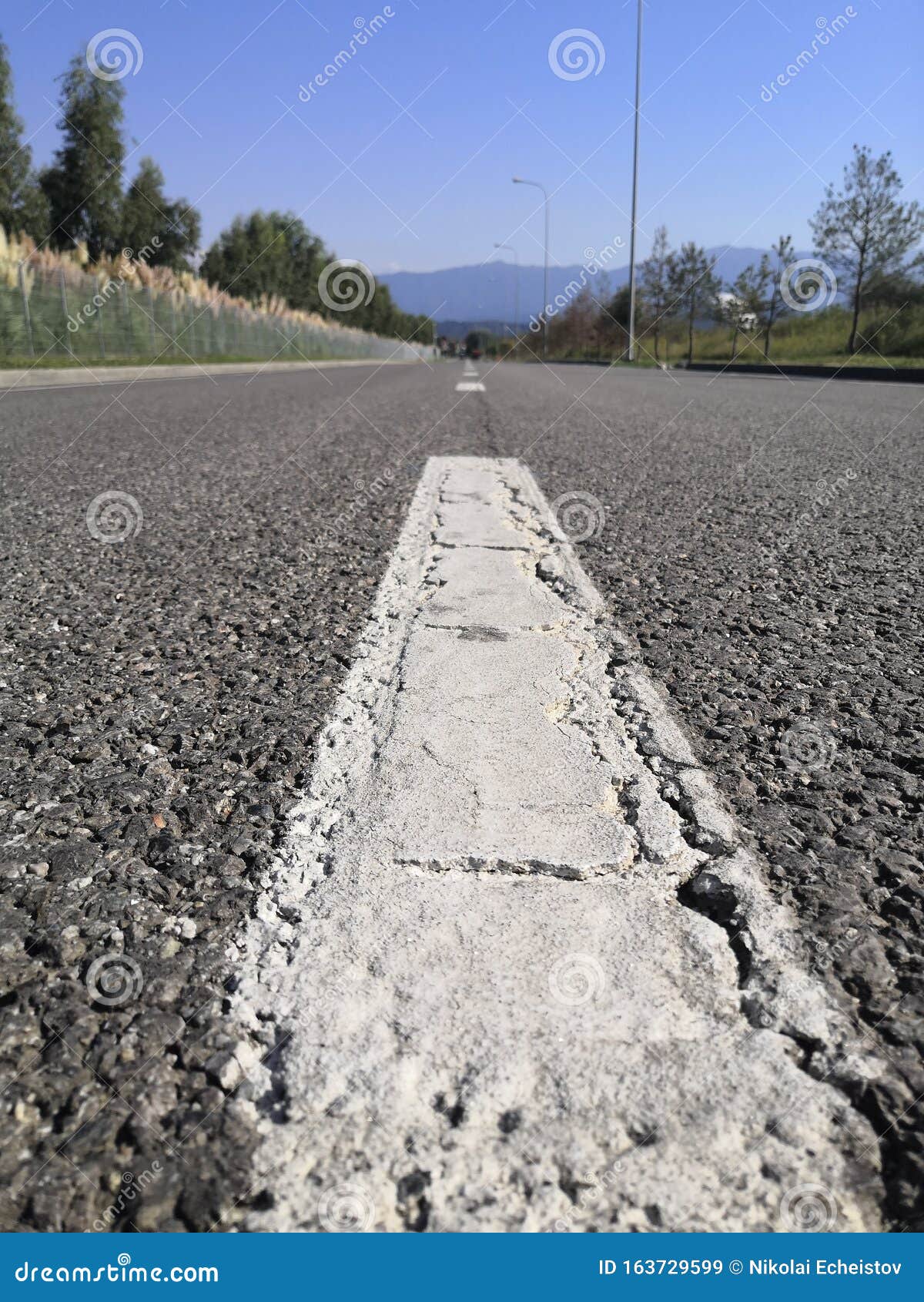 Smooth Asphalt Road Leading Far into the Mountains Stock Image - Image ...