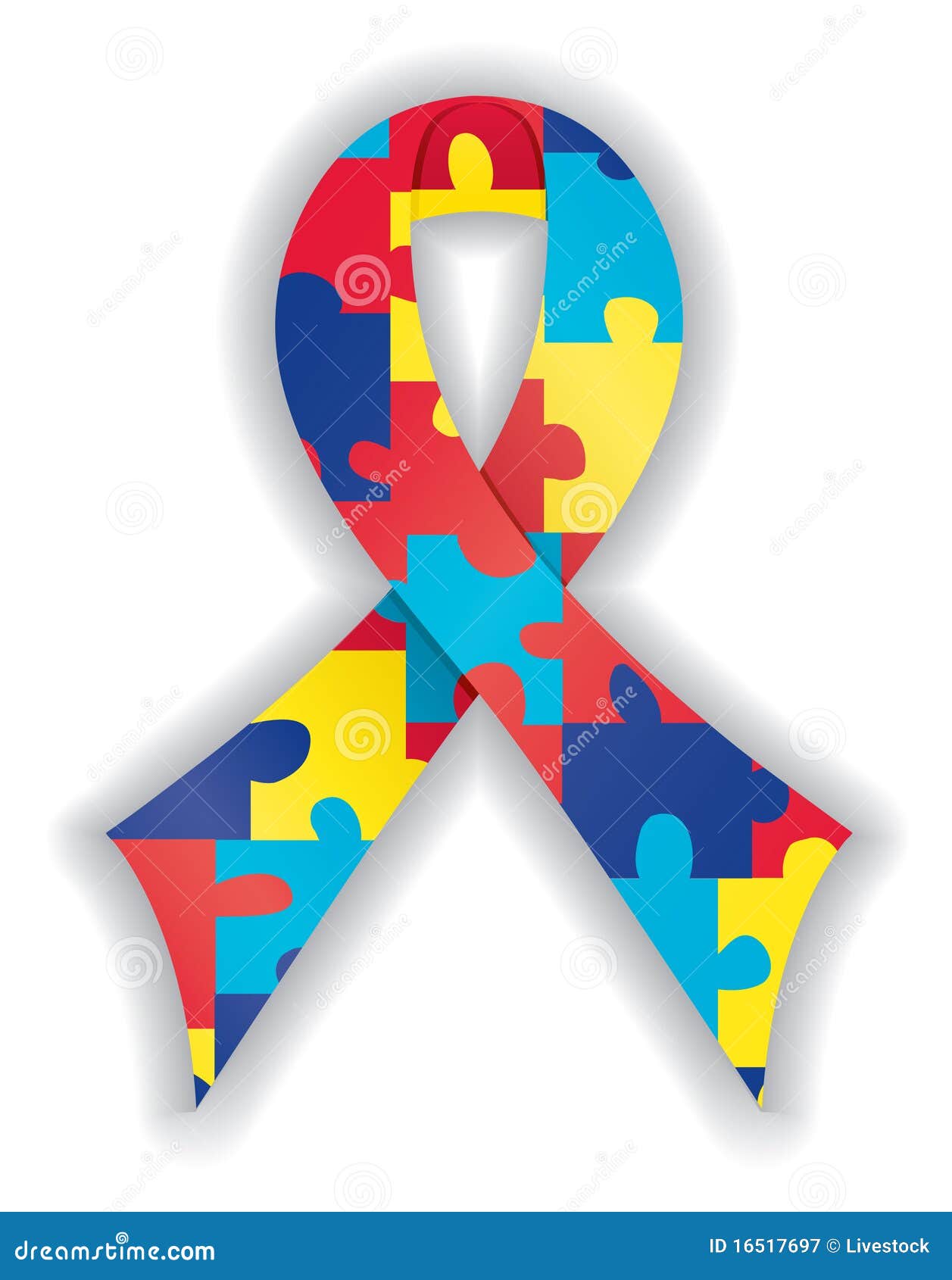 Smooth Autism Ribbon stock vector. Illustration of yellow - 16517697