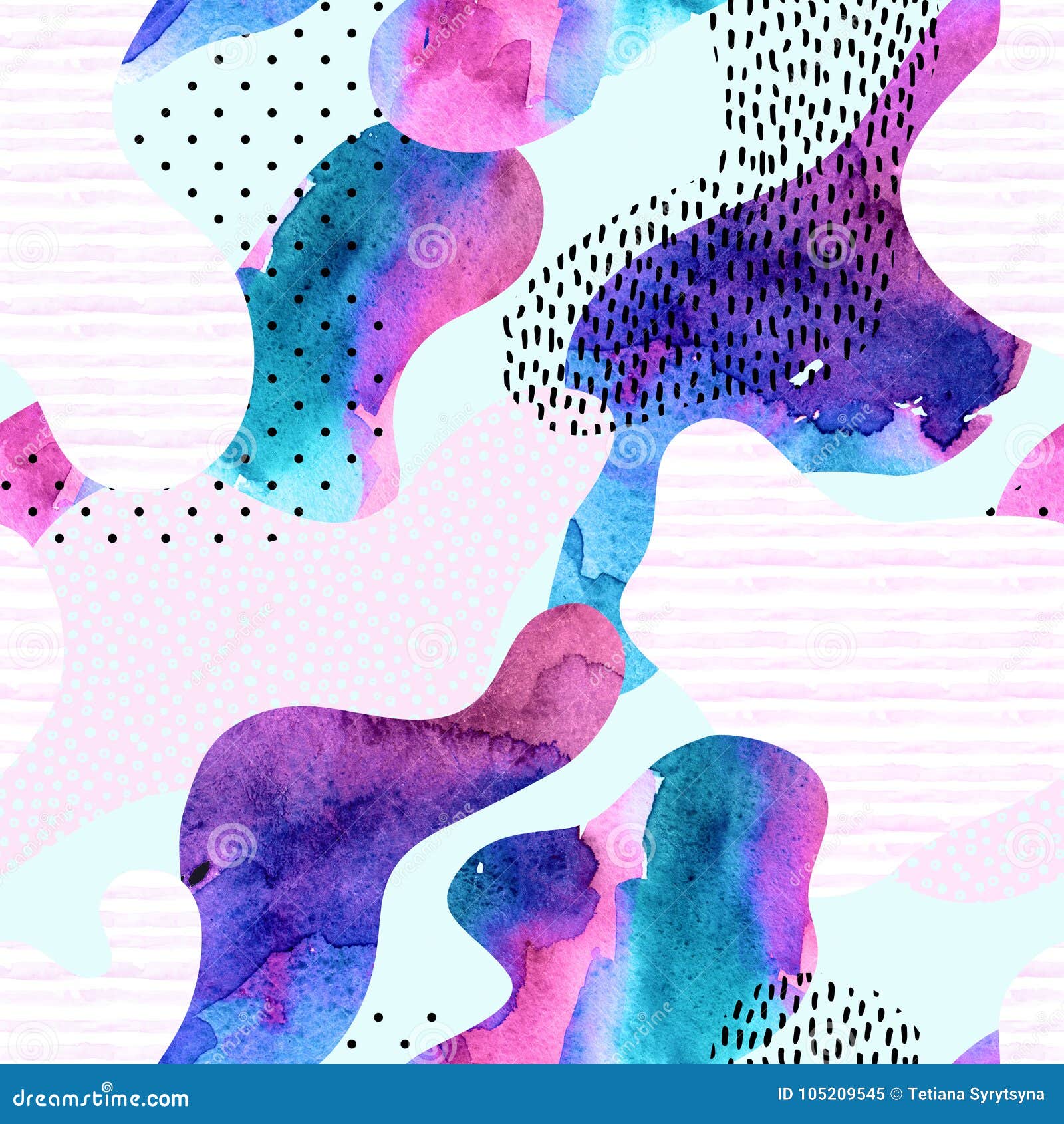 Smooth Bend Shape Filled With Watercolor Striped Texture Seamless ...