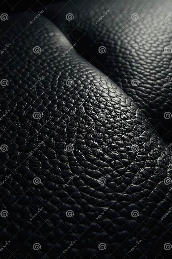 Smooth Black Leather Subtle Light Reflection Dark Material ...